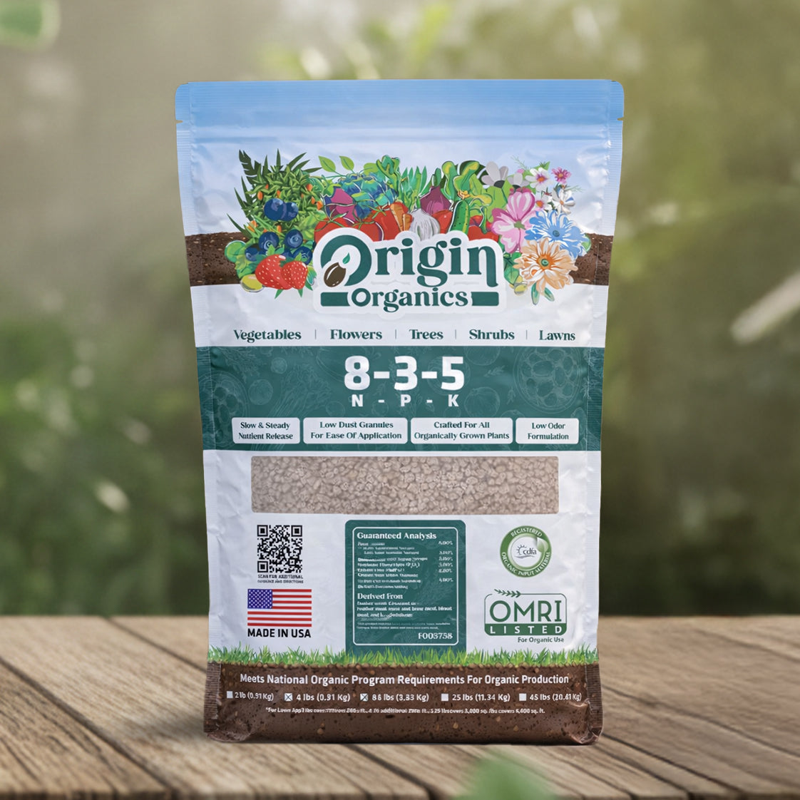 Origin 8-3-5 OMRI Organic All-Purpose Fertilizer — Vegetables, Flowers ...